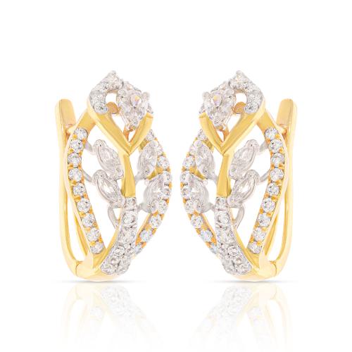 Diamond Bali Earrings with Petal Design at Best Price Online